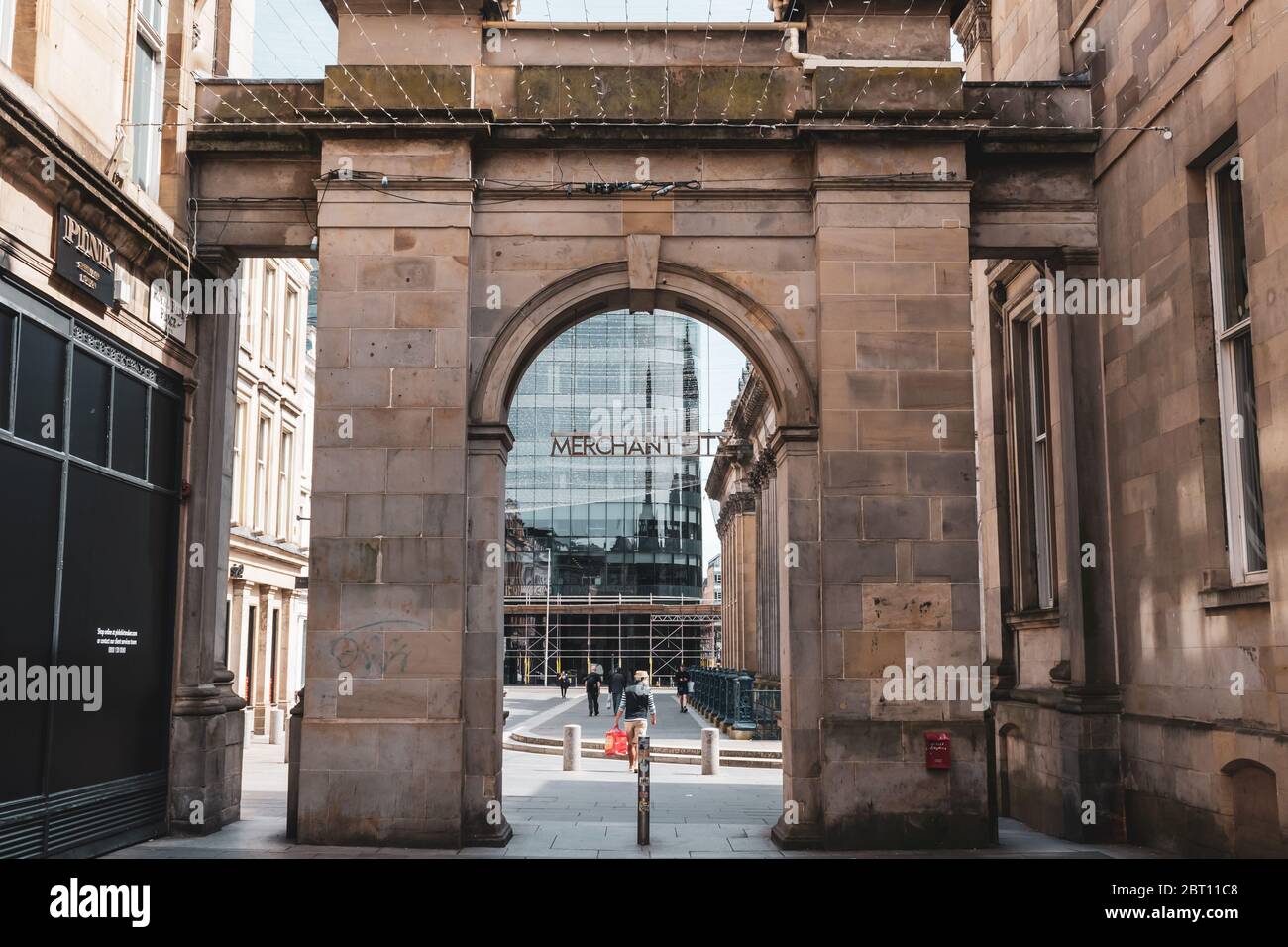 The arch marking the start of the Merchant City and Royal Exchange ...