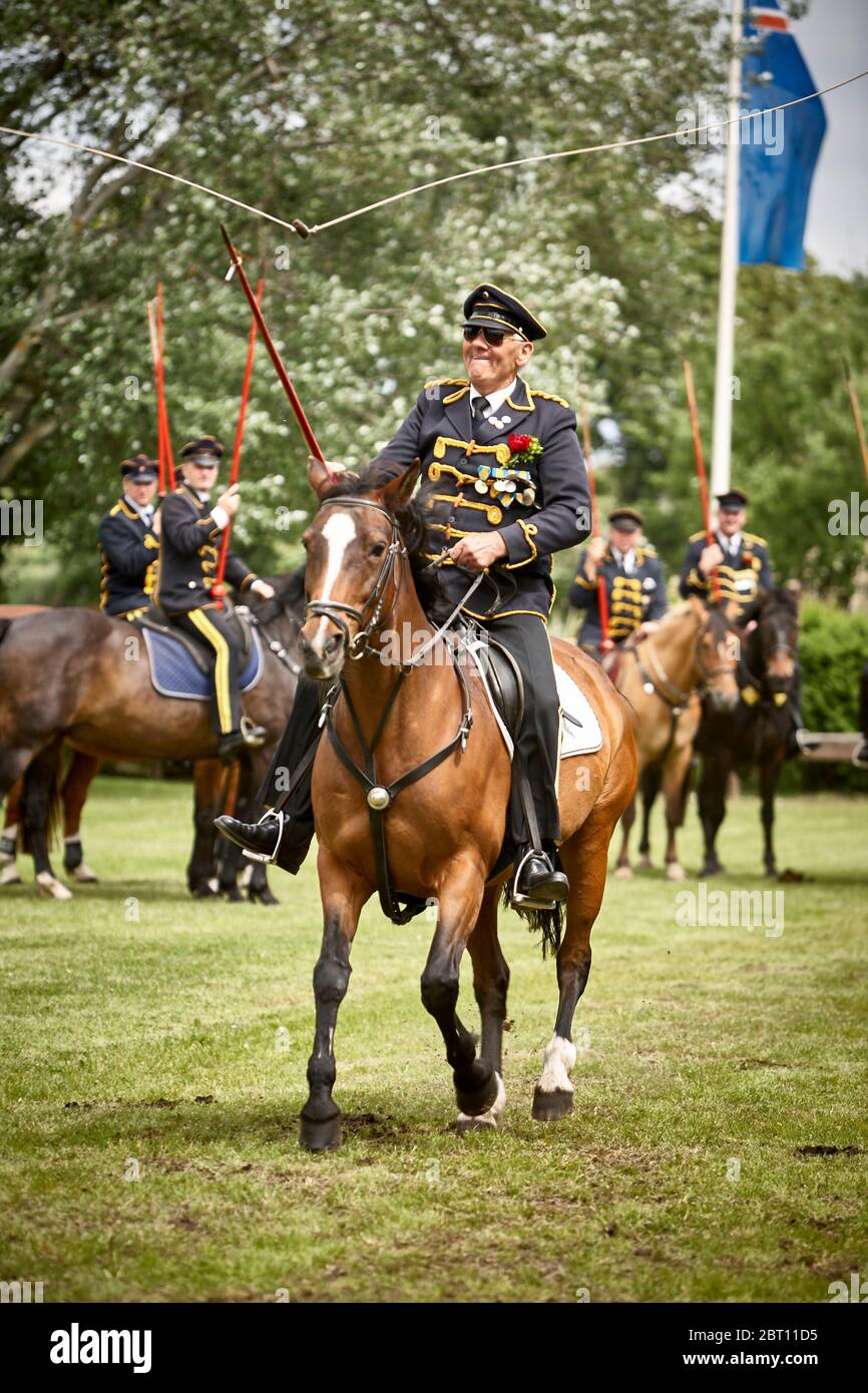 The traditional competition ring riding on Sylt. The riders have to ...