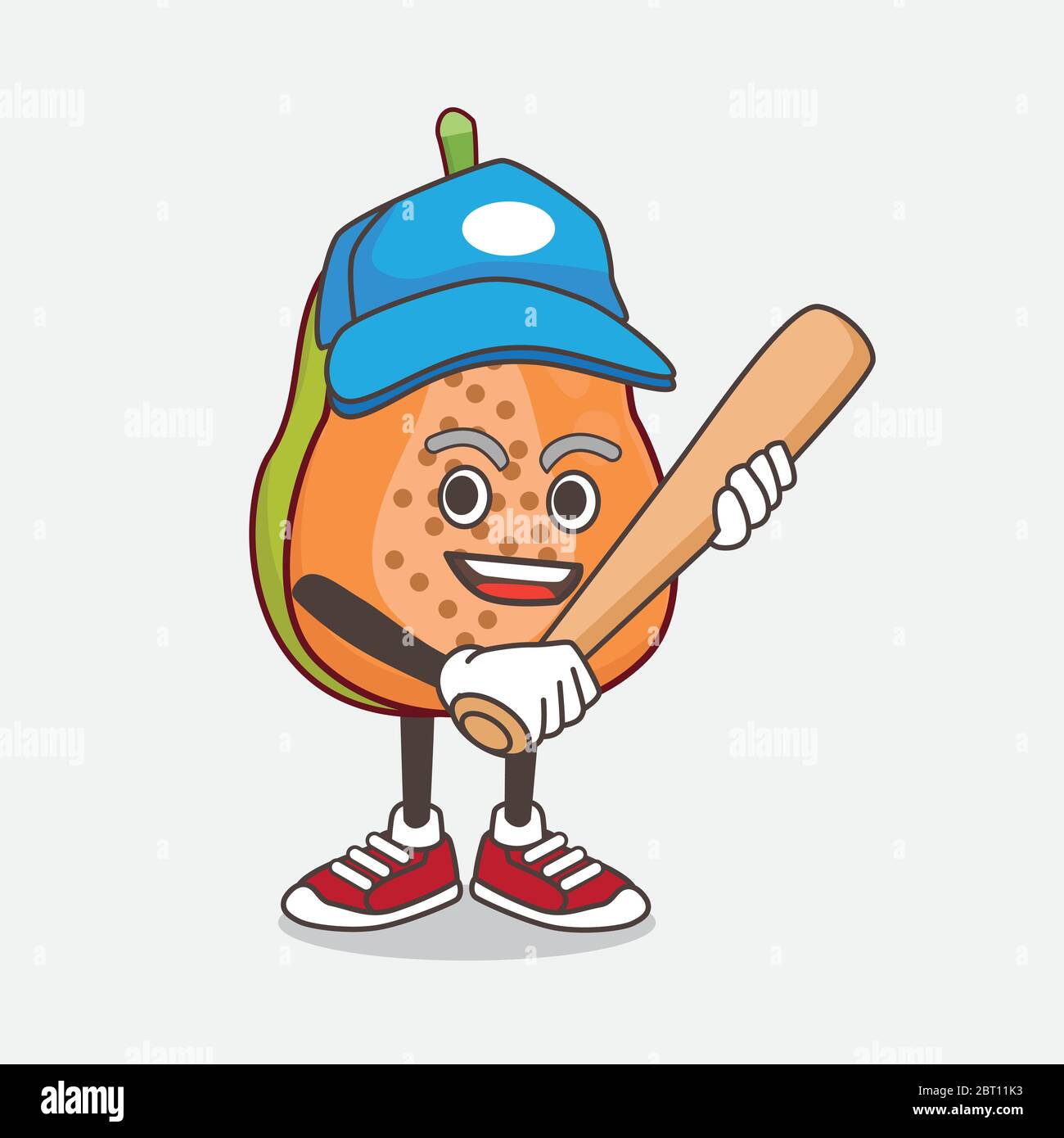 An illustration of Papaya Fruit cartoon mascot character playing ...