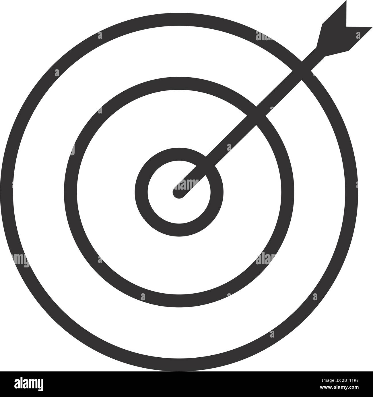 target and arrow icon over white background, line style, vector ...