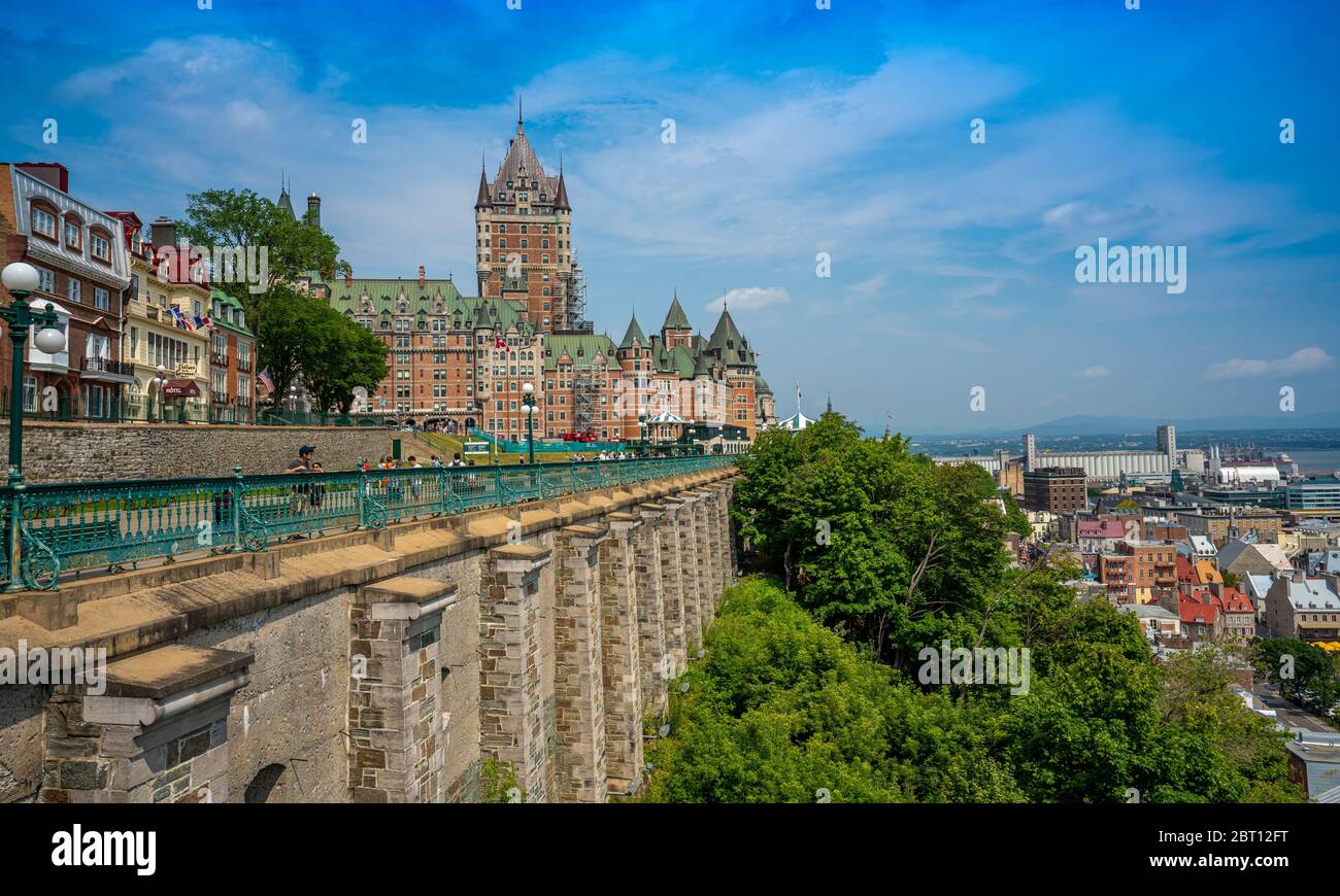 Castle of Frontenac in Quebec City, Canada, during the summer. That ...