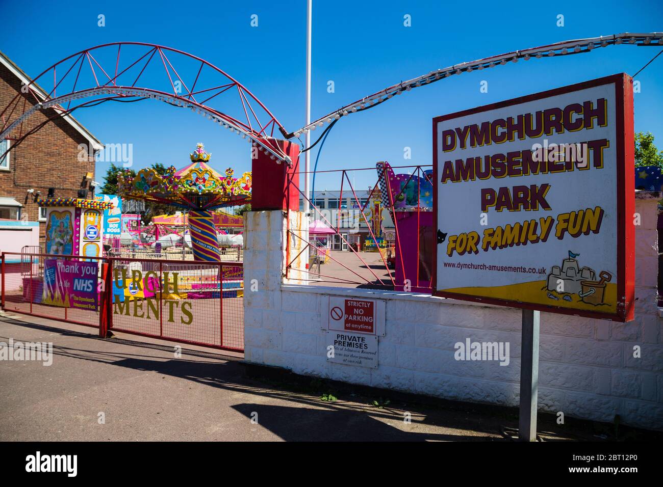 Dymchurch Amusement Park, which is shown closed due to the Coronavirus ...