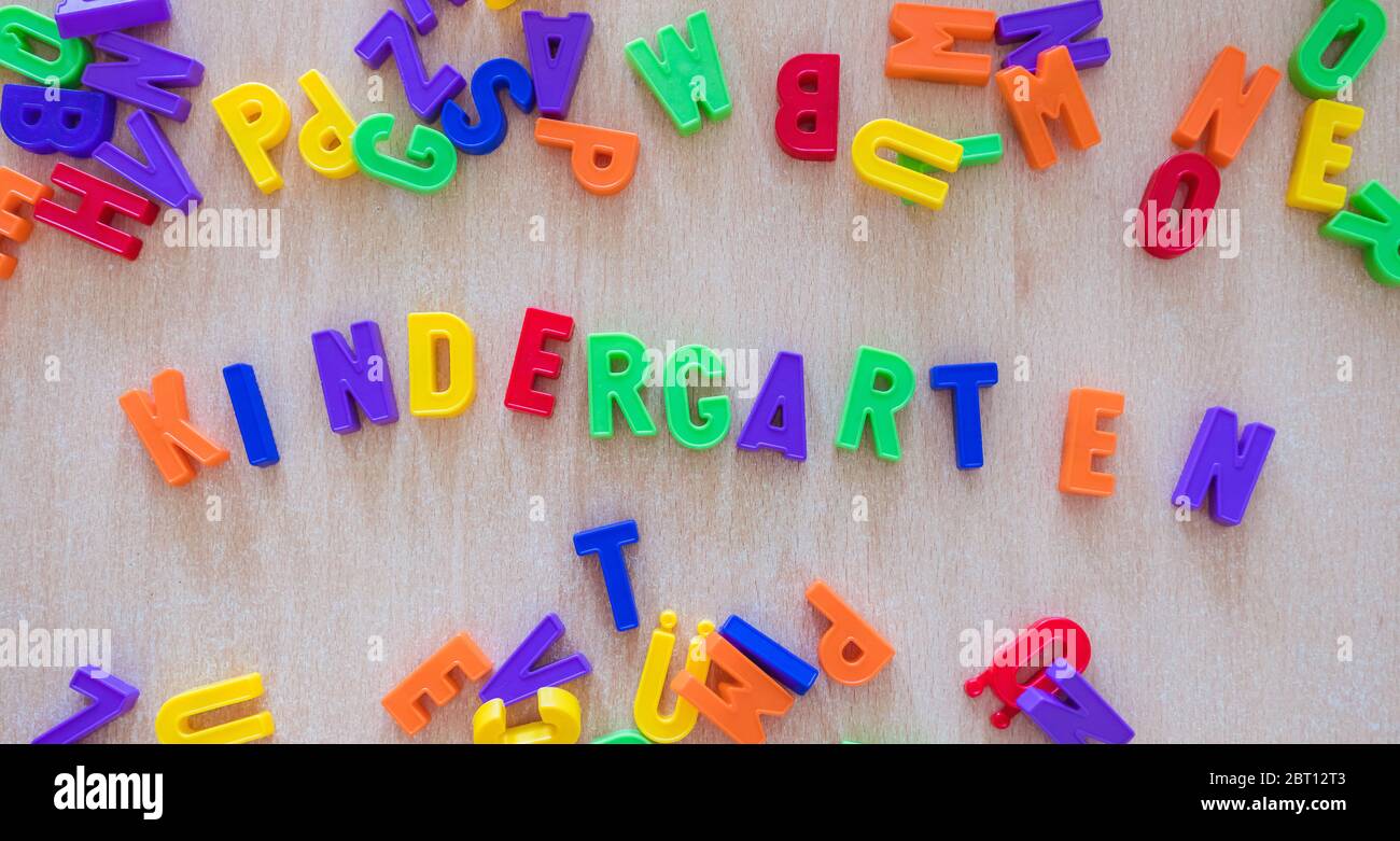 Colorful letters with the word “Kindergarten” Stock Photo - Alamy
