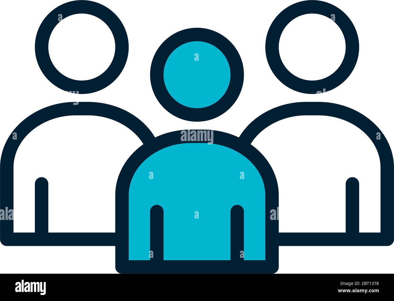 pictogram people icon over white background, half color half line style ...