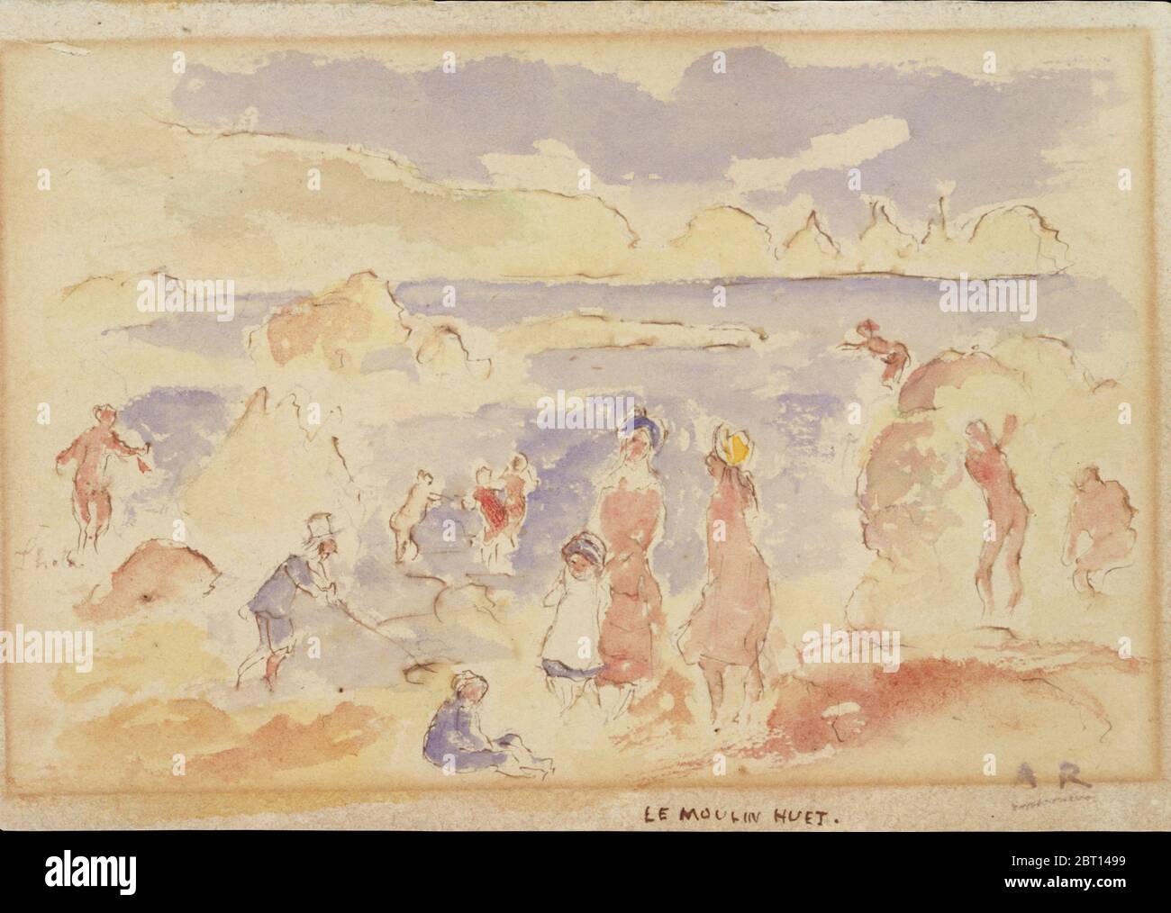 Beach Scene, 1883 Stock Photo - Alamy