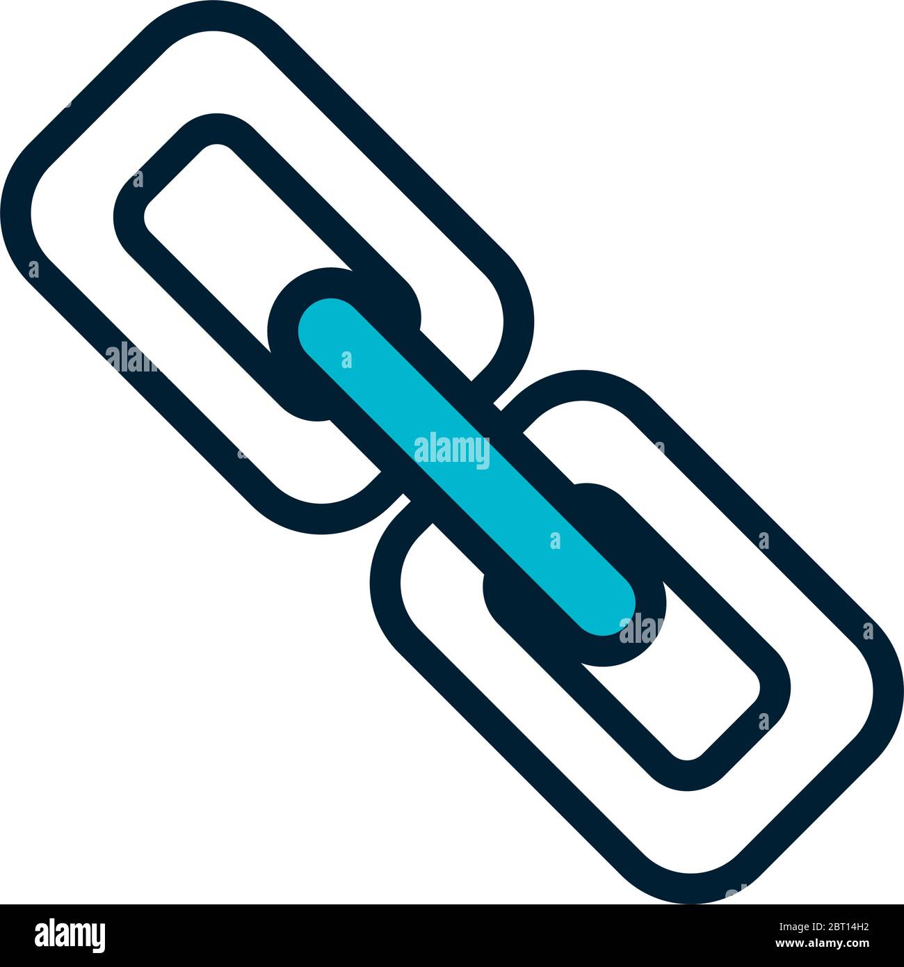 link chain icon over white background, half color half line style ...