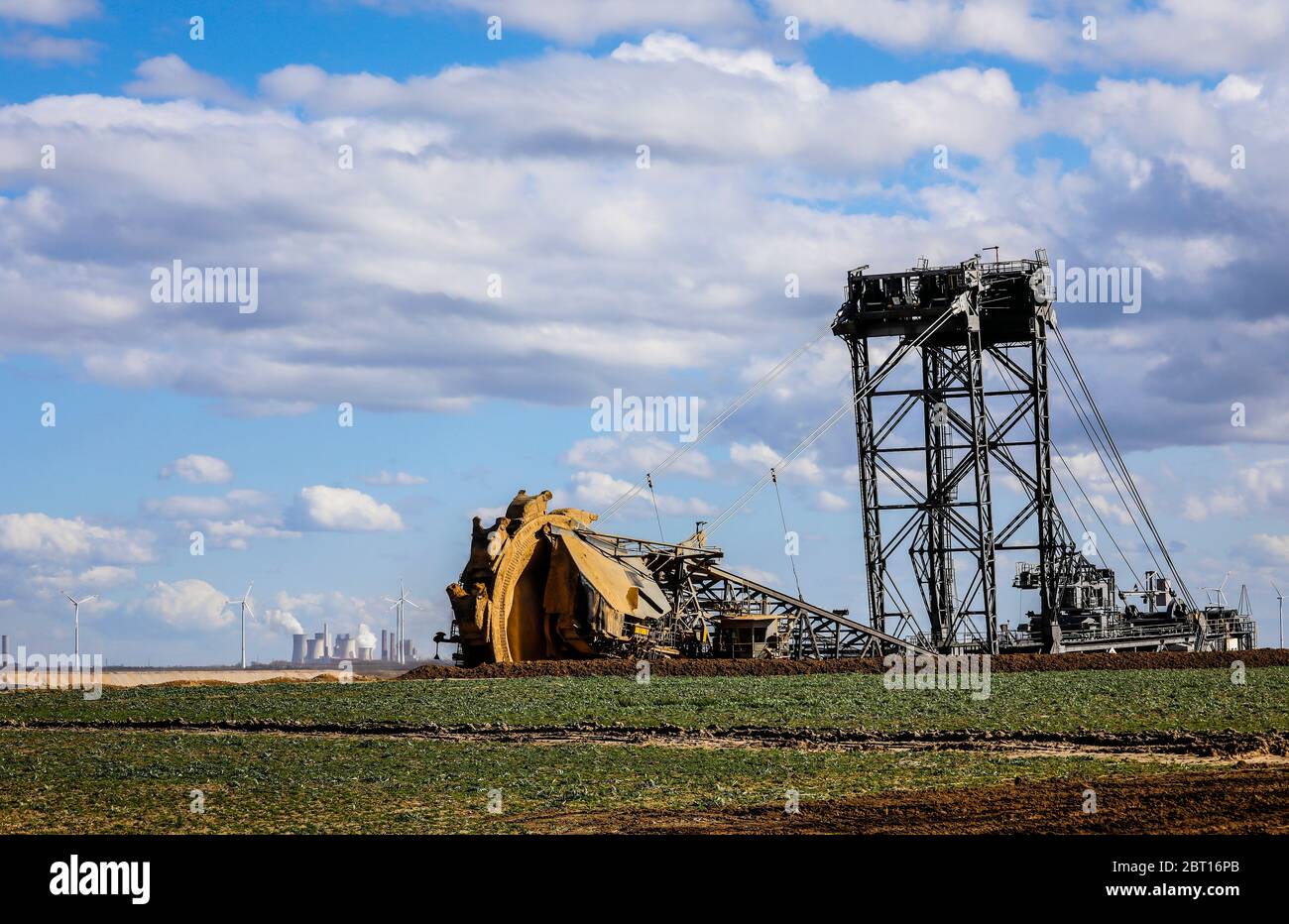 Lignite mine brown coal power station of the rwe hi-res stock ...