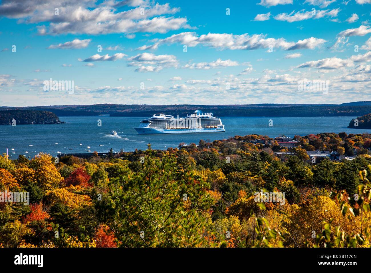 Cruise Ship into Bar Harbor Stock Photo - Alamy