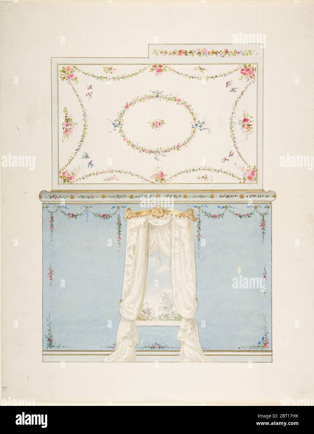 Ceiling and wall design, 19th century Stock Photo - Alamy