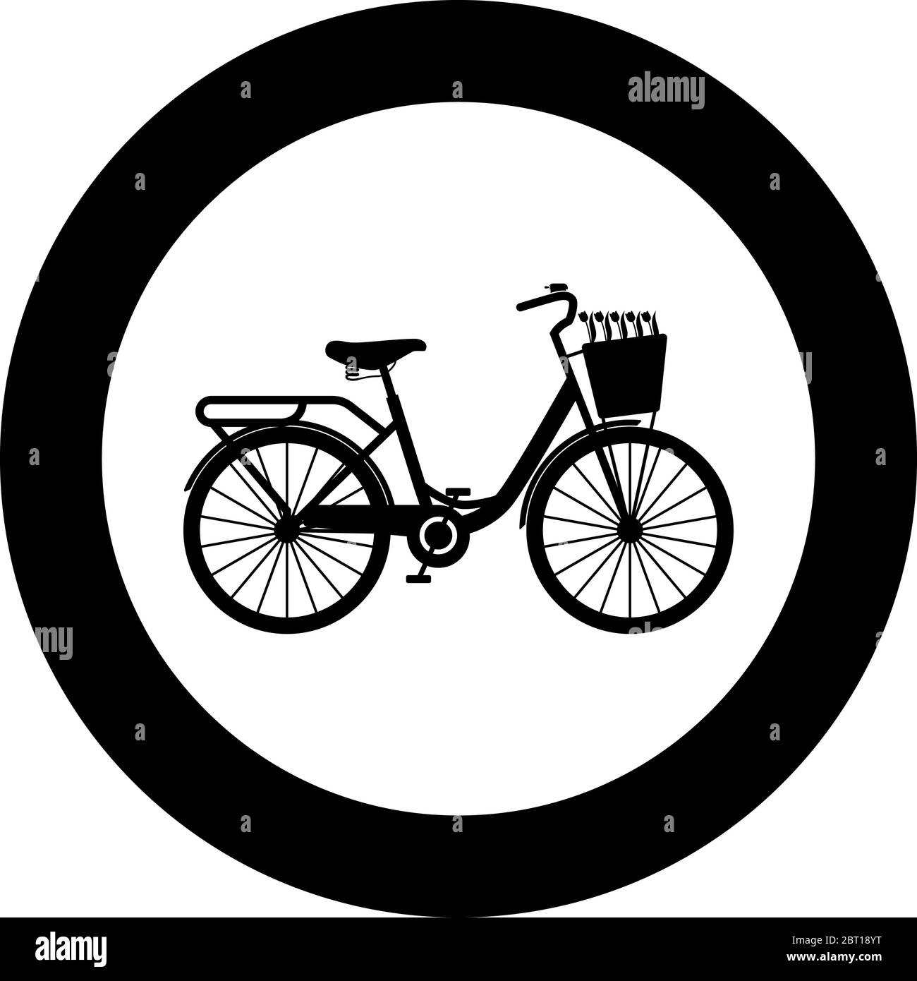 Girl in round black Stock Vector Images - Alamy