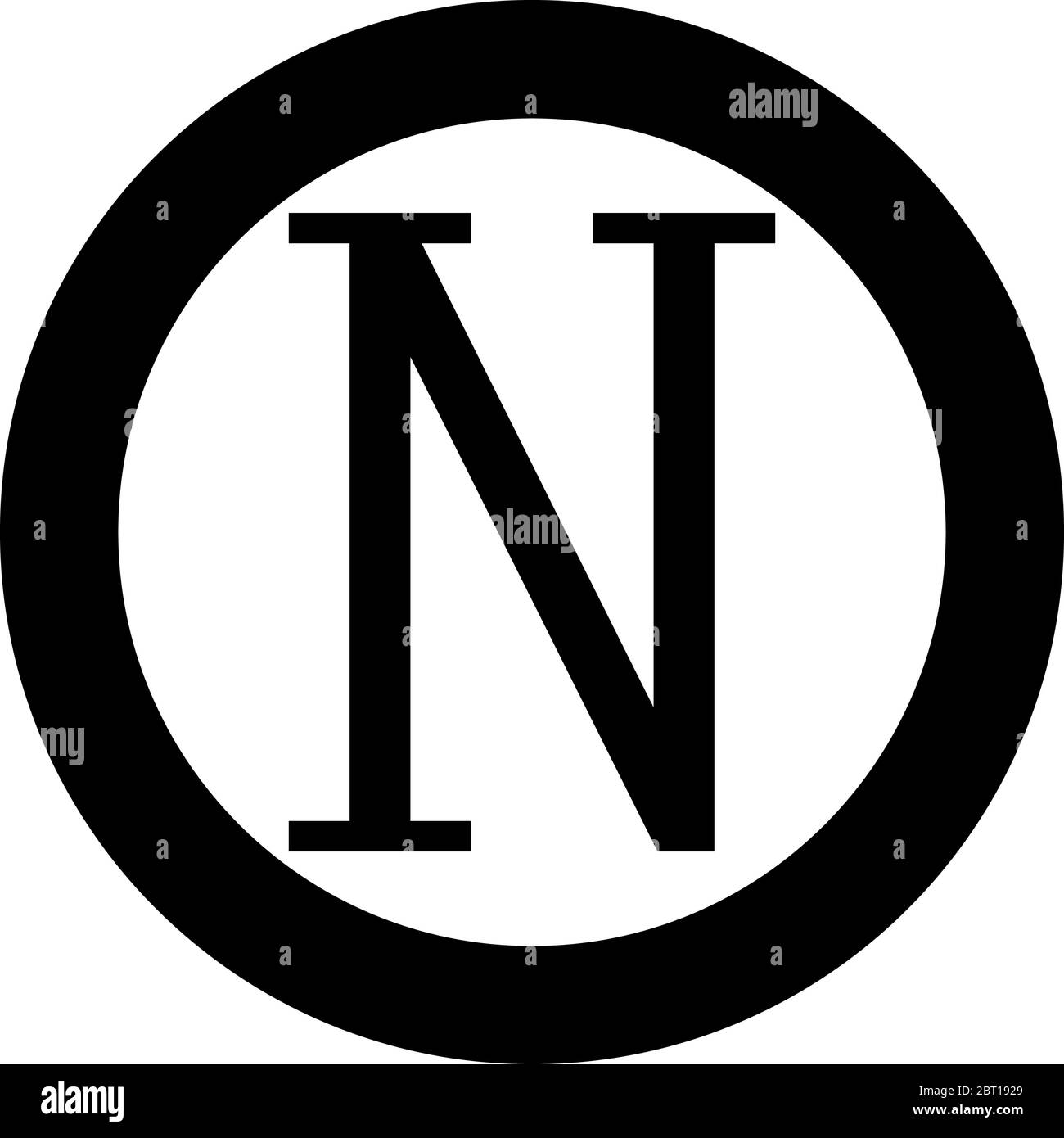 Nu greek symbol capital letter uppercase font icon in circle round ...