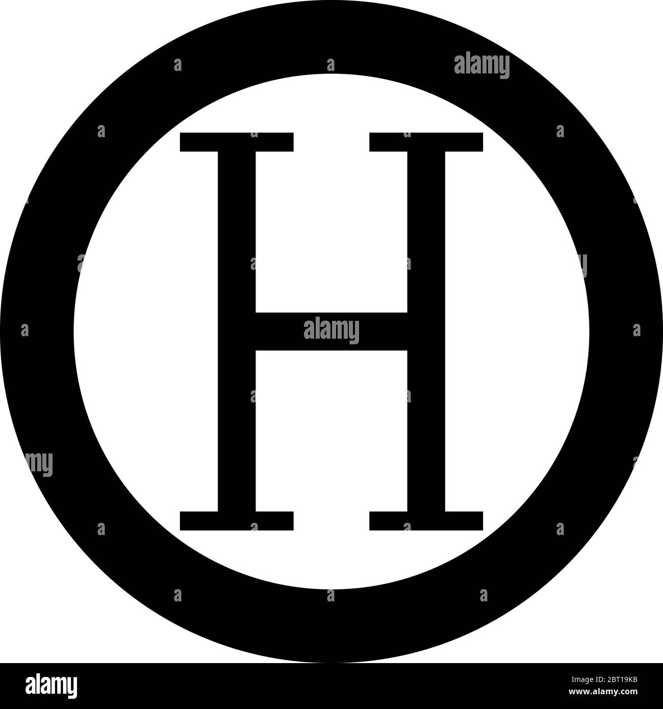 Eta greek symbol capital letter uppercase font icon in circle round ...