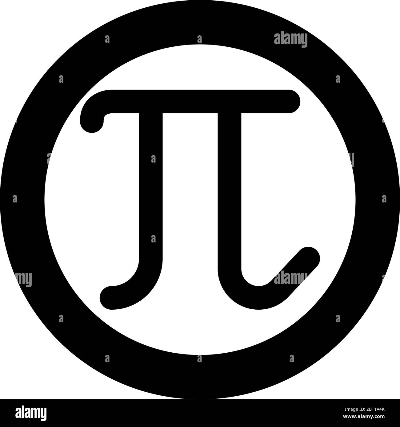 Pi greek symbol small letter lowercase font icon in circle round black ...