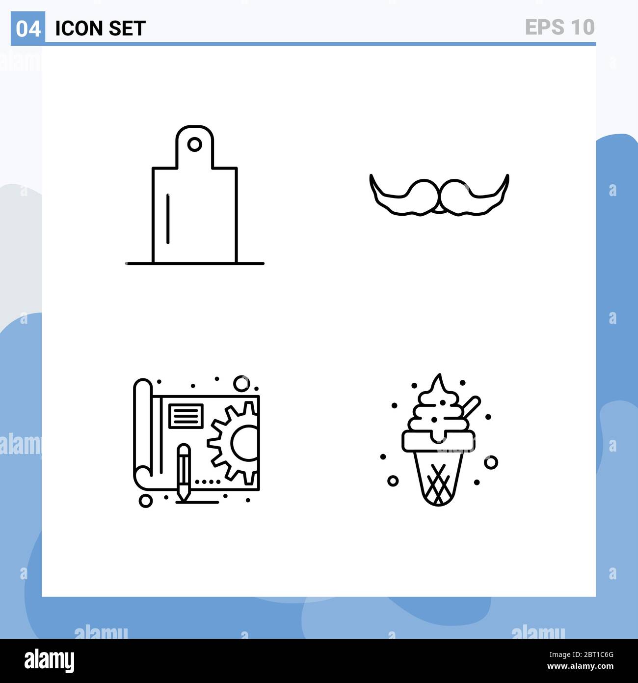 Pack of 4 Modern Filledline Flat Colors Signs and Symbols for Web Print ...