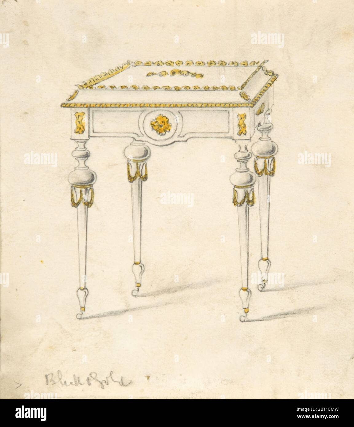 Design for a Small Table on Casters, 19th century Stock Photo - Alamy