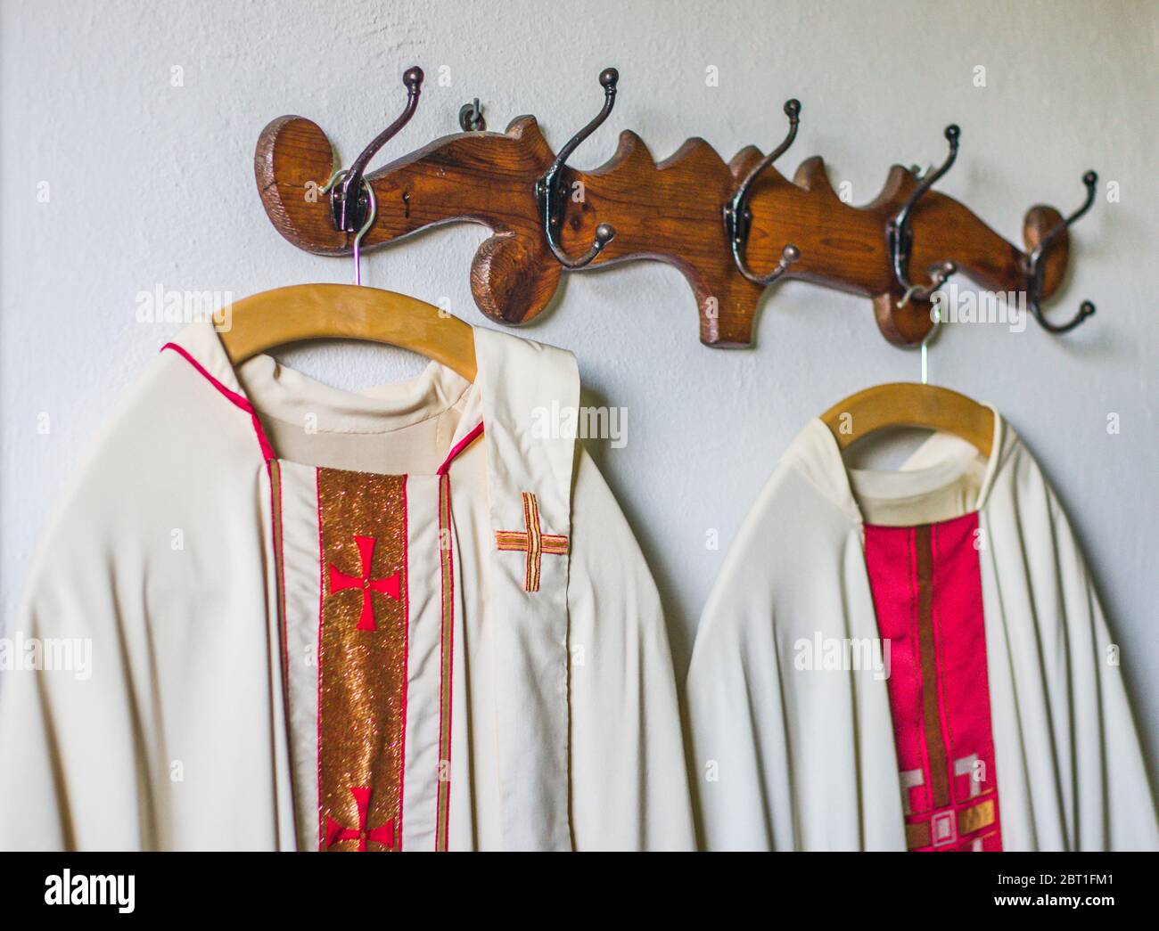 clothing and vestments of the priest for the mass in the old sacristy ...