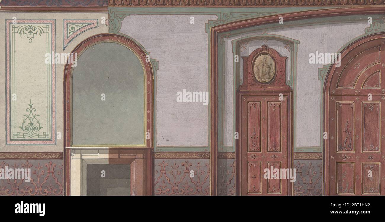 Design for Painted Wall Paneling, Deepdene, Dorking, Surrey, 1875-79 ...