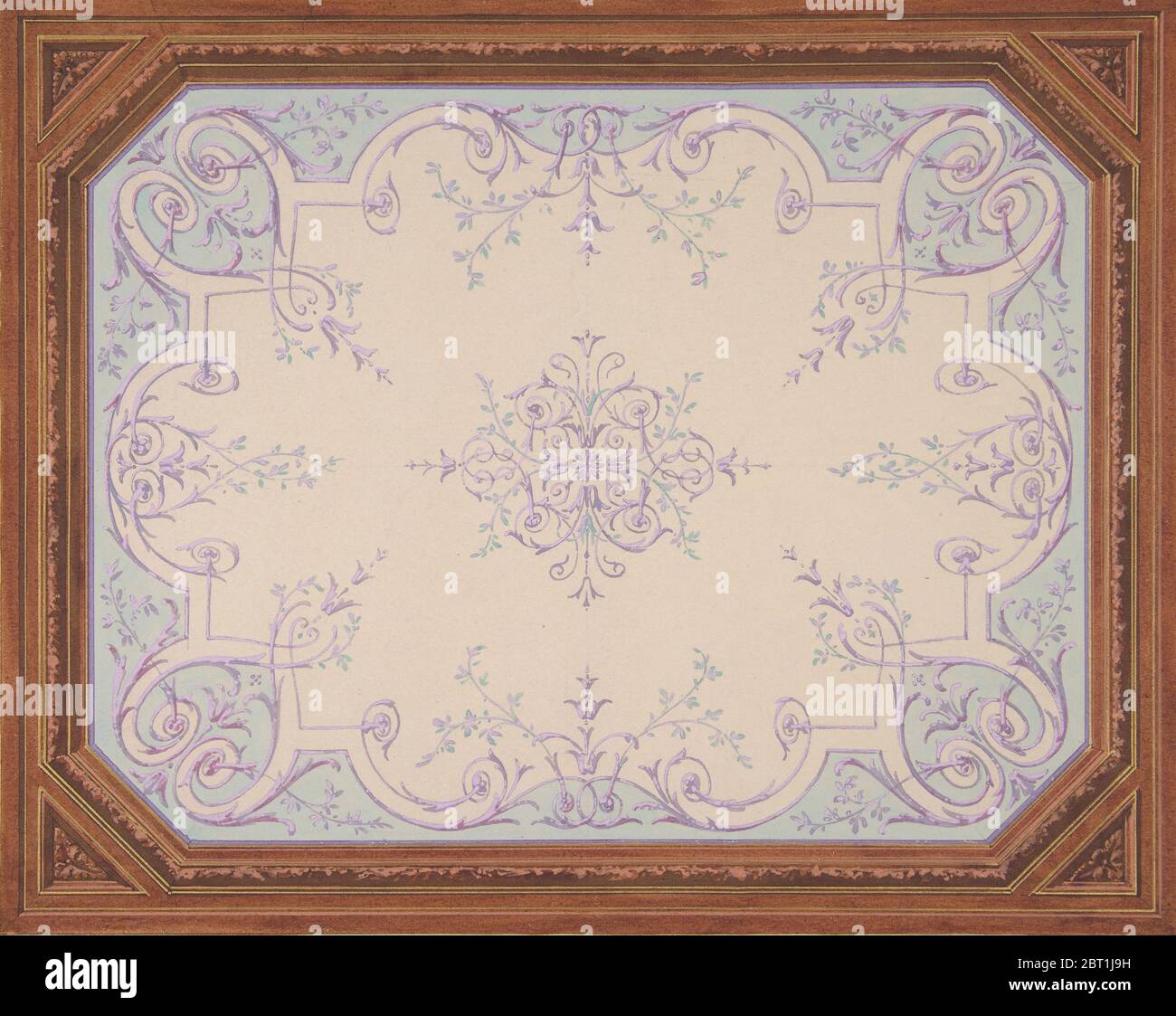 Design for the decoration of a ceiling in rinceaux, 1830-97 Stock Photo ...