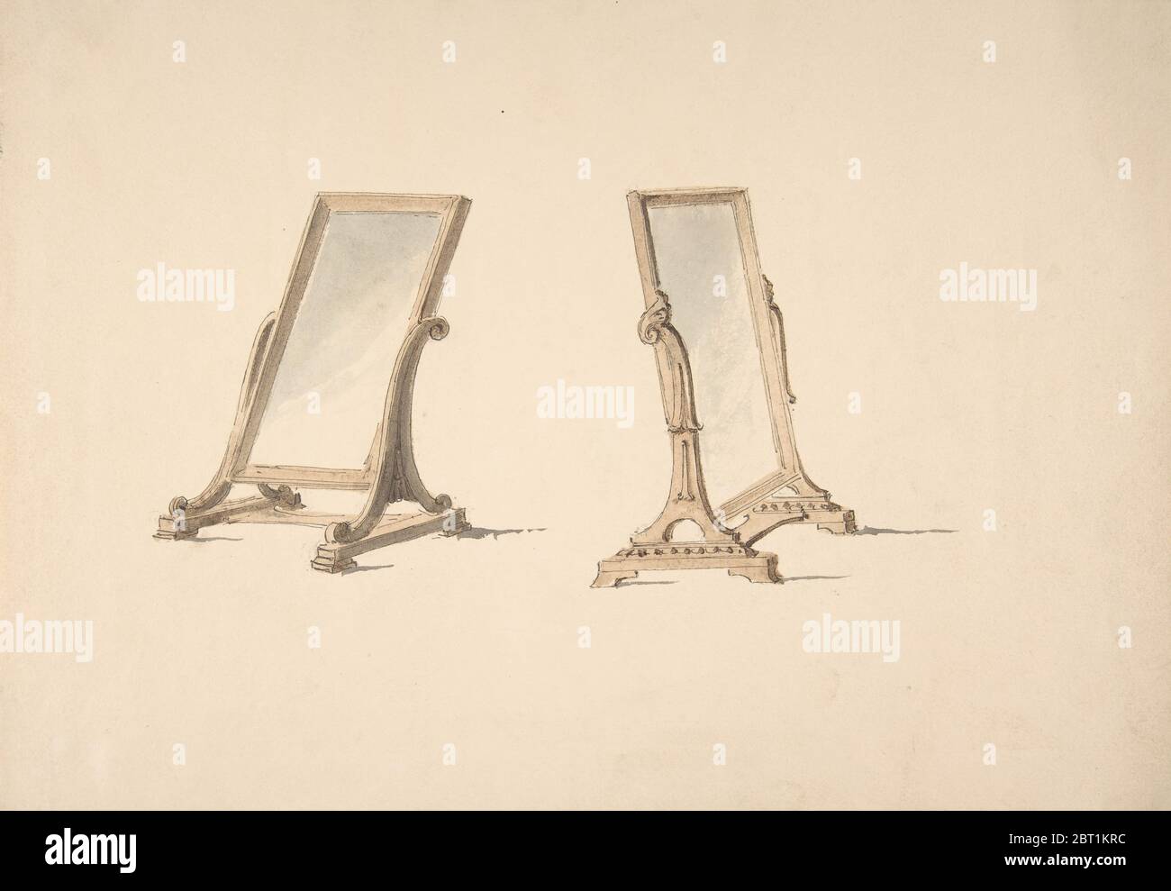 Design for Two Plain Tabletop Mirrors, early 19th century Stock Photo ...