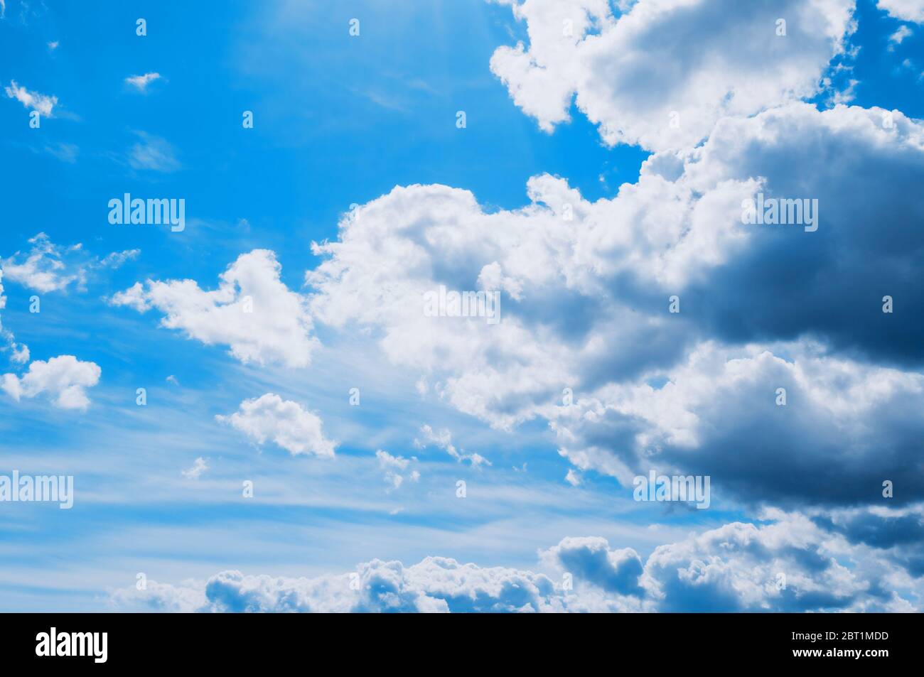 Blue sky background, vast sky landscape panoramic scene. Colorful blue ...