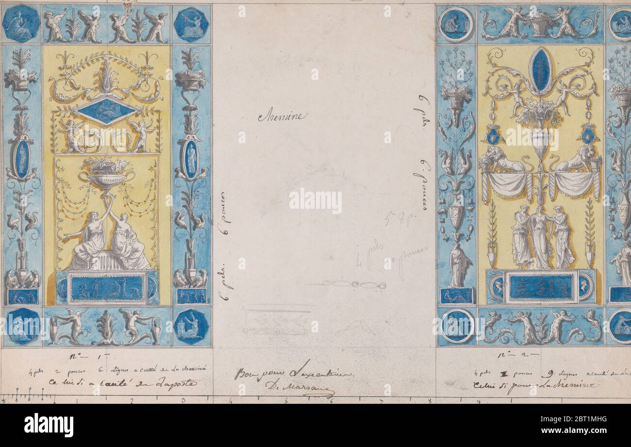 Designs for wall panels, early 19th century Stock Photo - Alamy