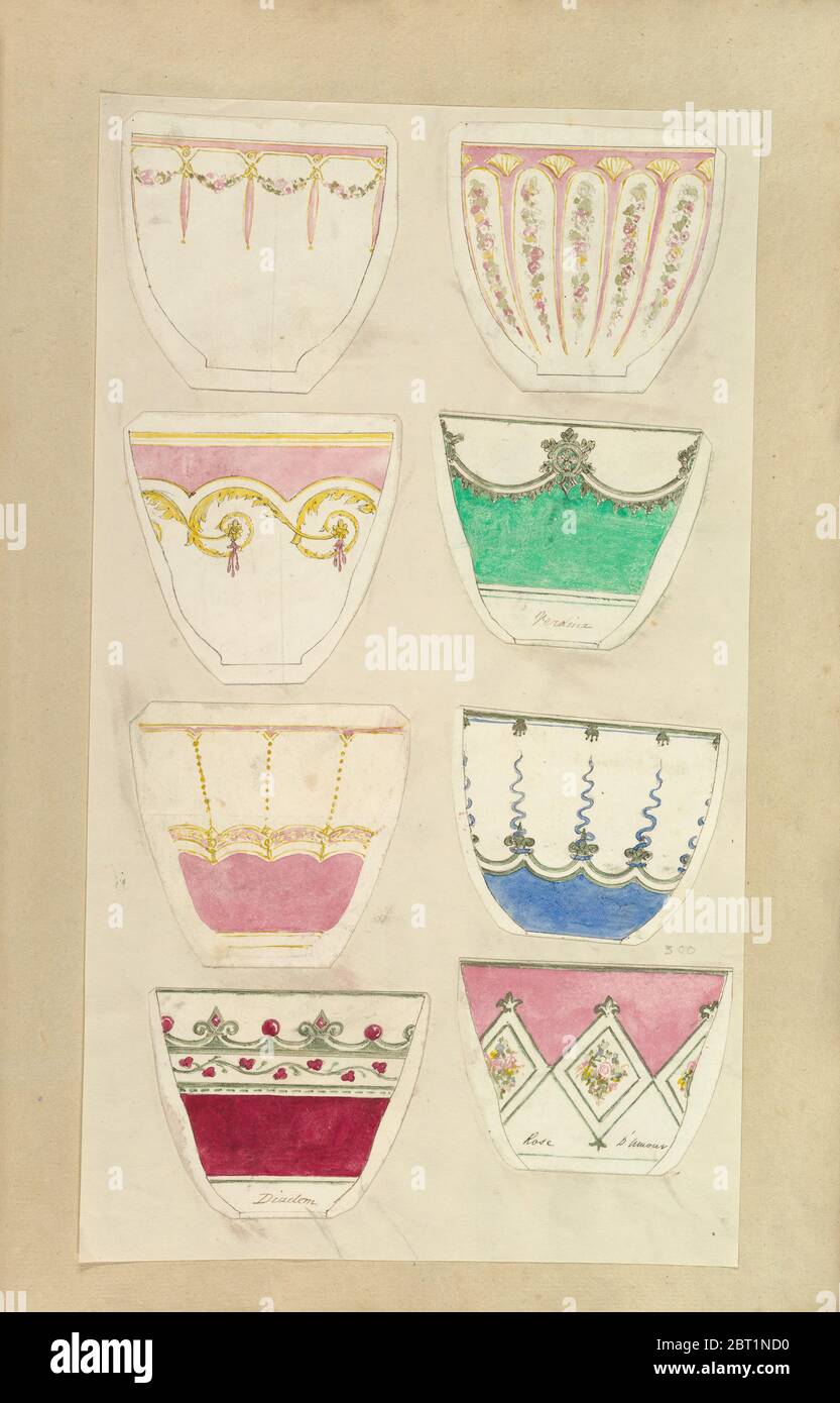Eight Designs for Decorated Cups, 1845-55 Stock Photo - Alamy