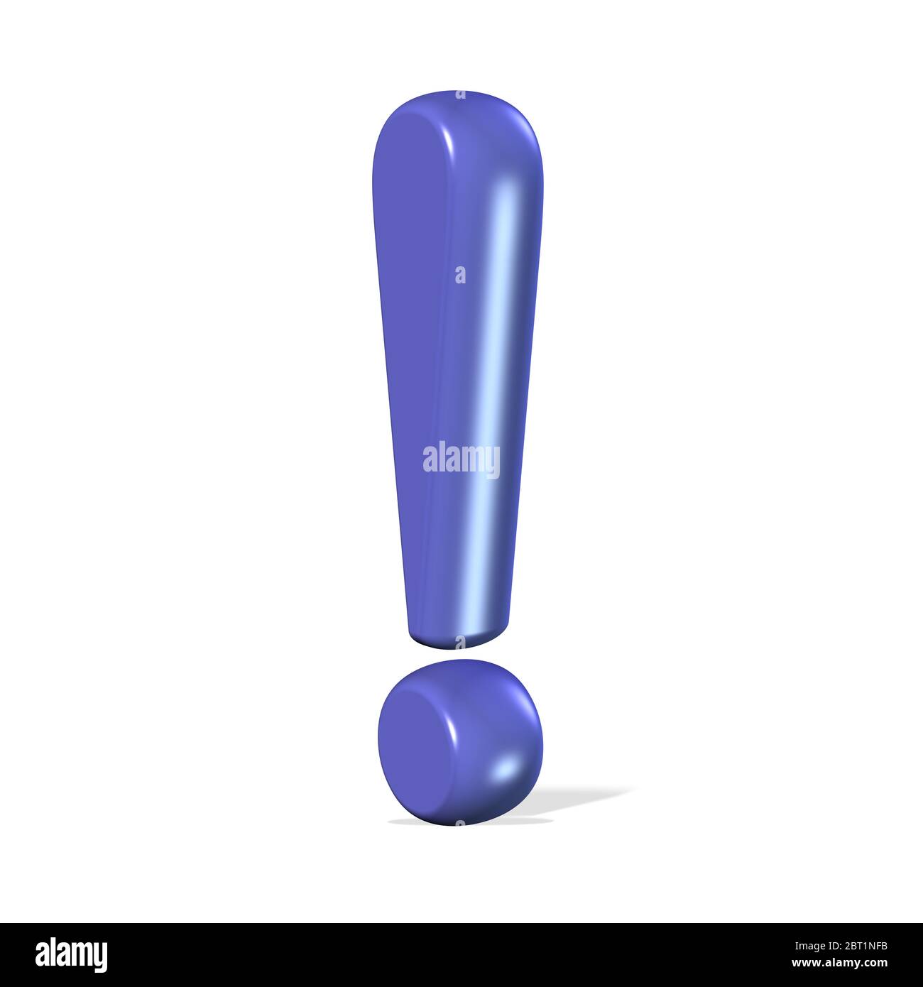 Blue exclamation mark against white background, 3d illustration Stock ...