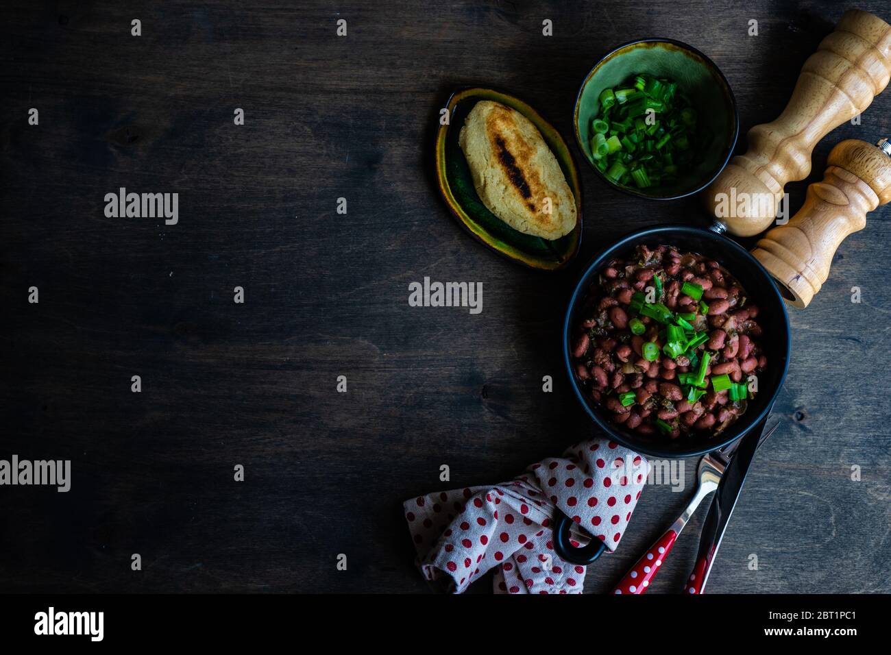 Traditional georgian bean dish red beans stew on wooden table Stock ...