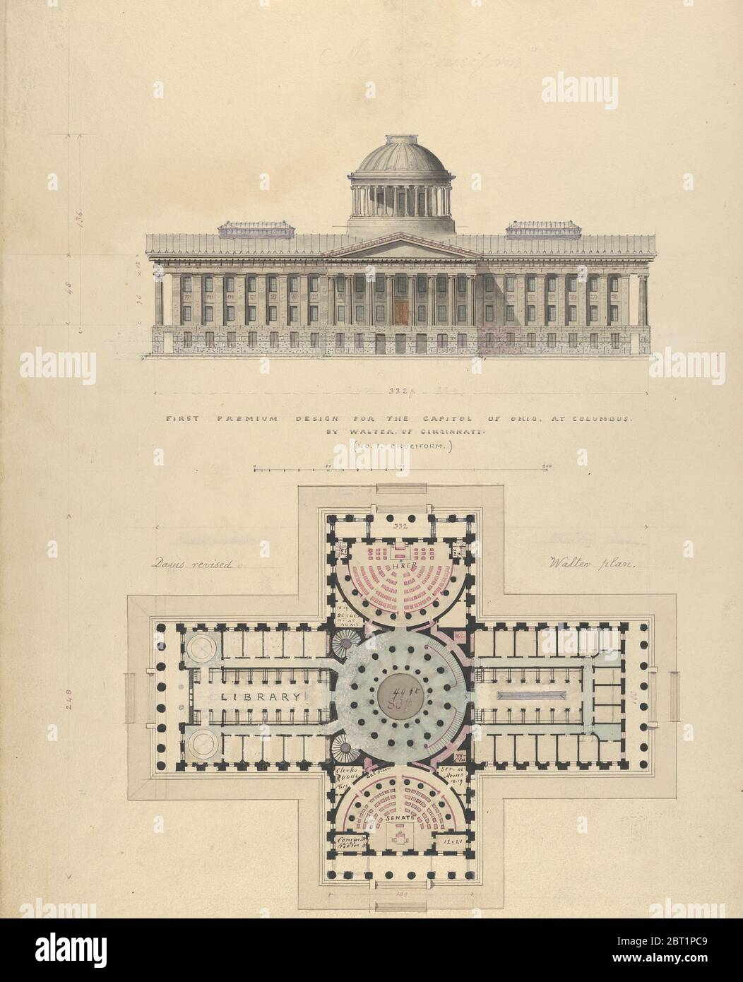 First Premium Design for the Capitol of Ohio at Columbus by Walter of ...