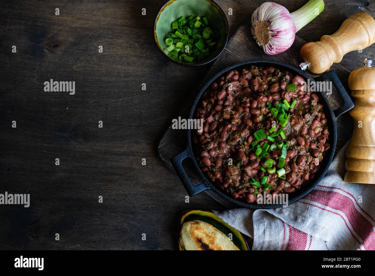 Traditional georgian bean dish red beans stew on wooden table Stock ...
