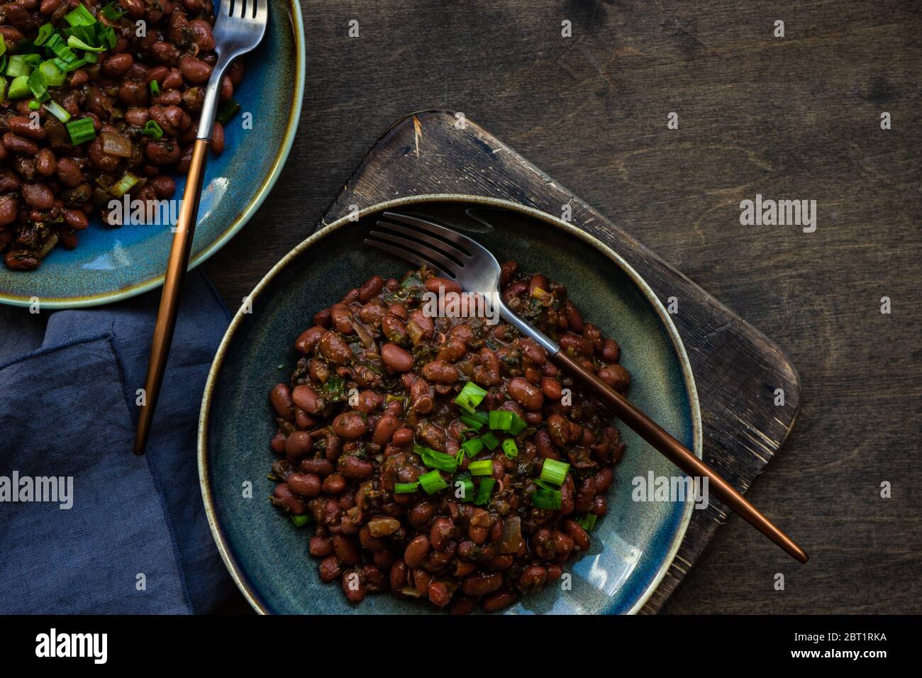Traditional georgian bean dish red beans stew on wooden table Stock ...
