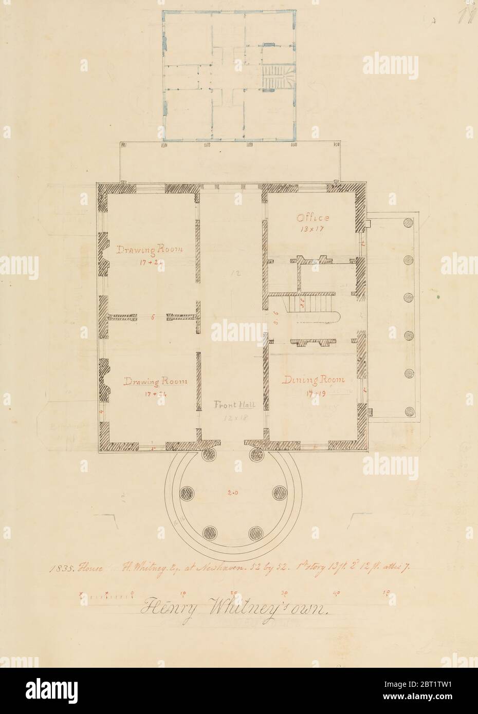 House for Henry Whitney, New Haven, Connecticut (client's plan), 1835 ...
