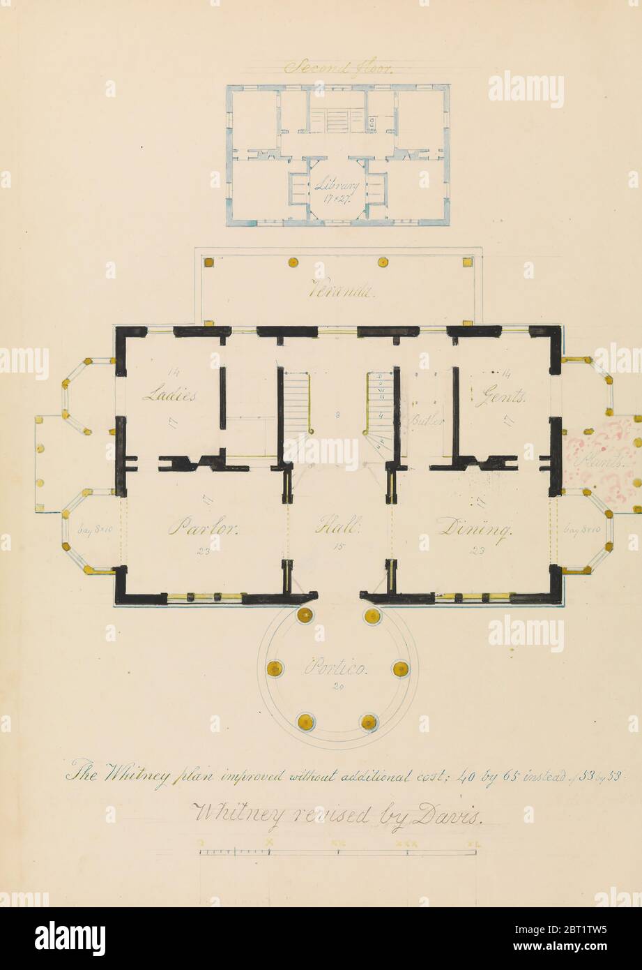 House for Henry Whitney, New Haven, Connecticut (revised plan), ca ...