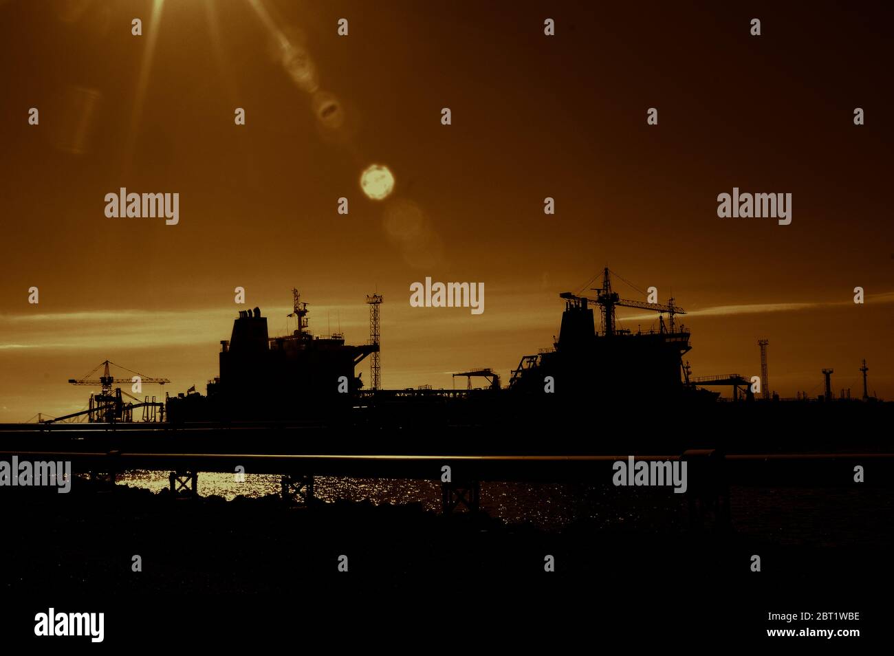 Oil Tanker in the harbor Stock Photo - Alamy