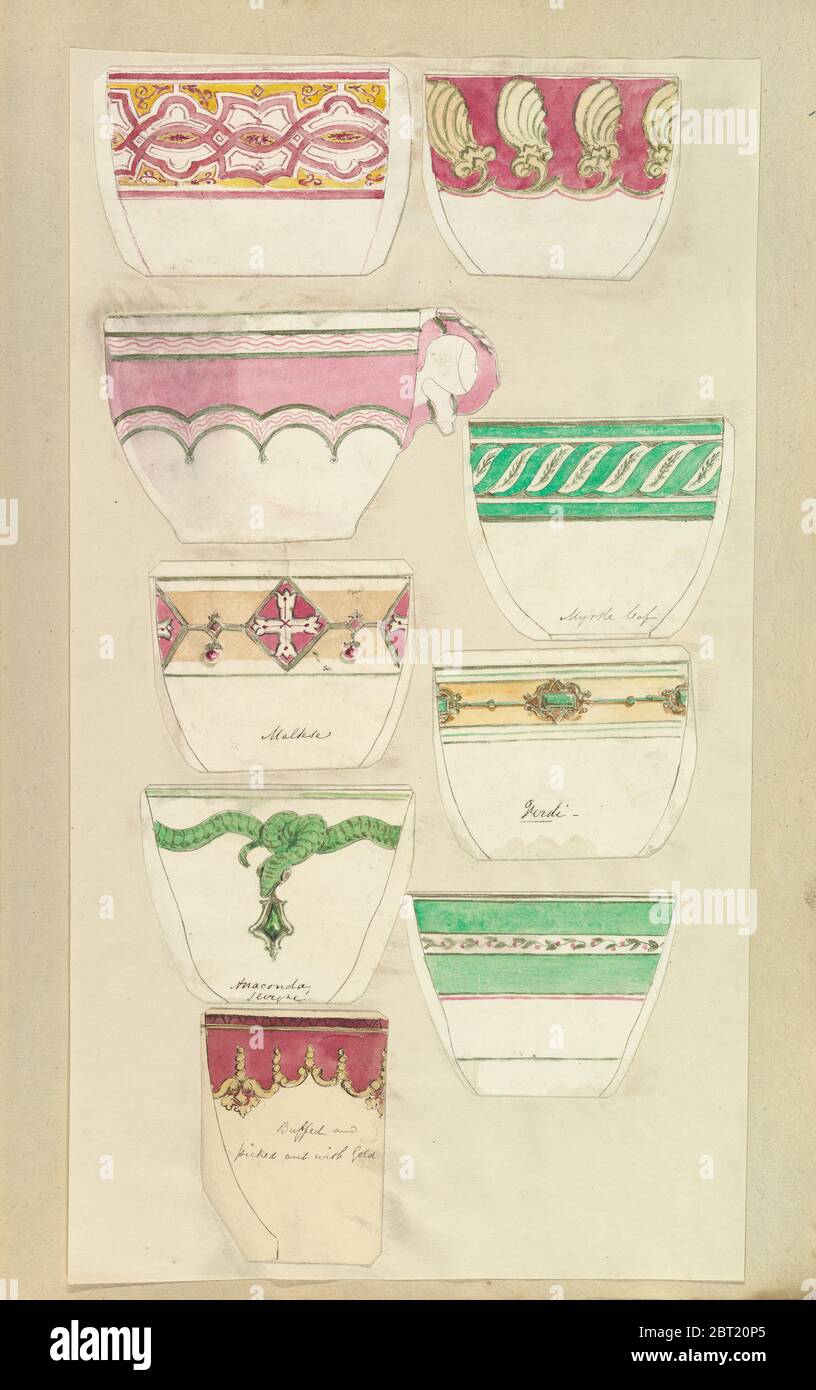 Nine Designs for Decorated Cups, 1845-55 Stock Photo - Alamy