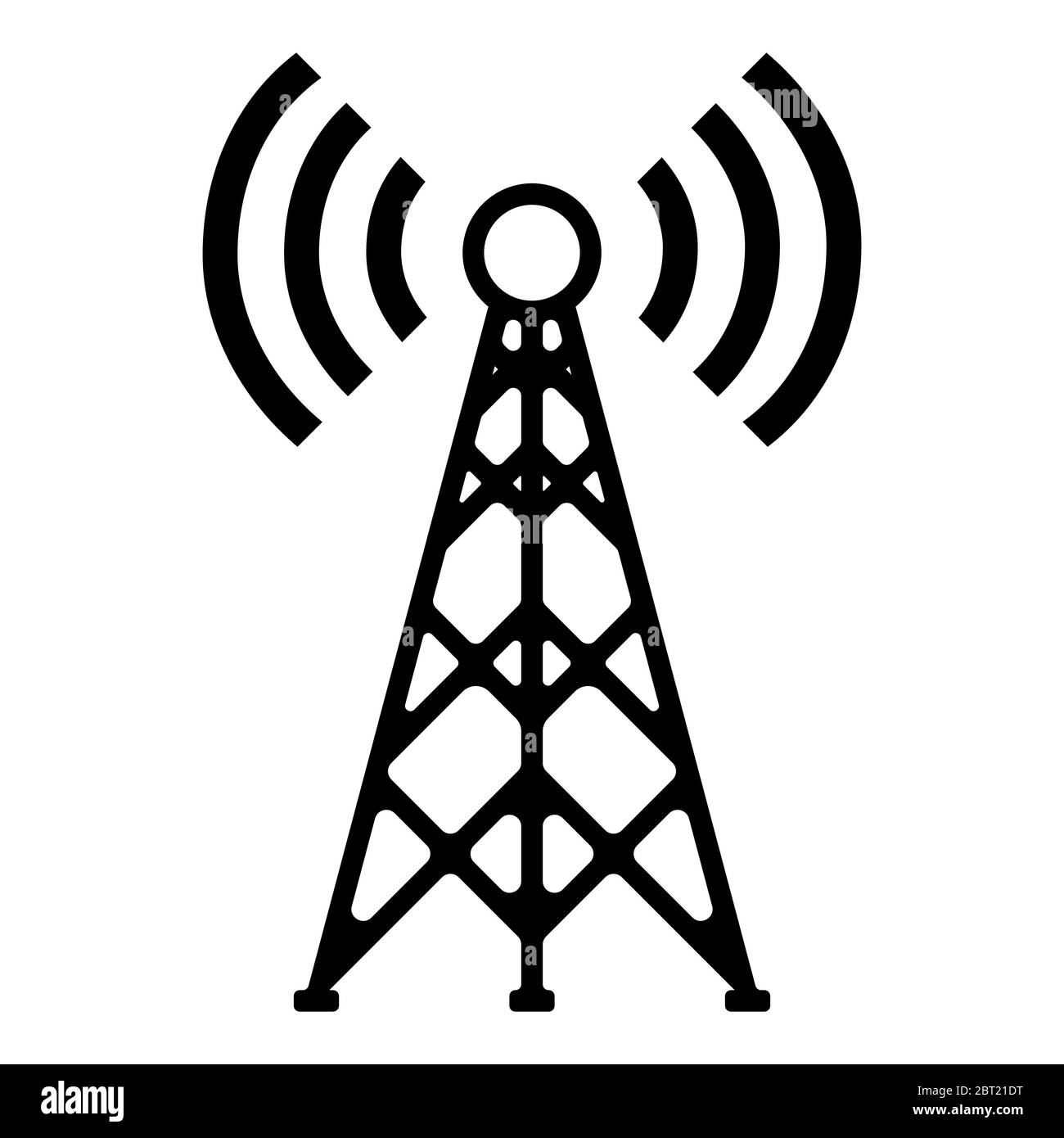 Vector illustration of a signal tower with a modern design isolated on ...