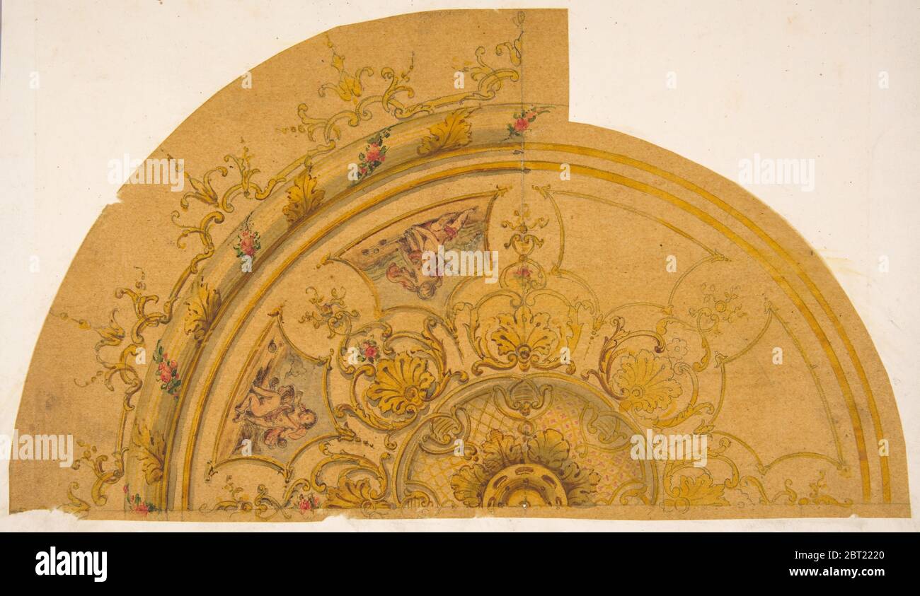 Partial design for a circular ceiling decoration, 1830-97 Stock Photo ...