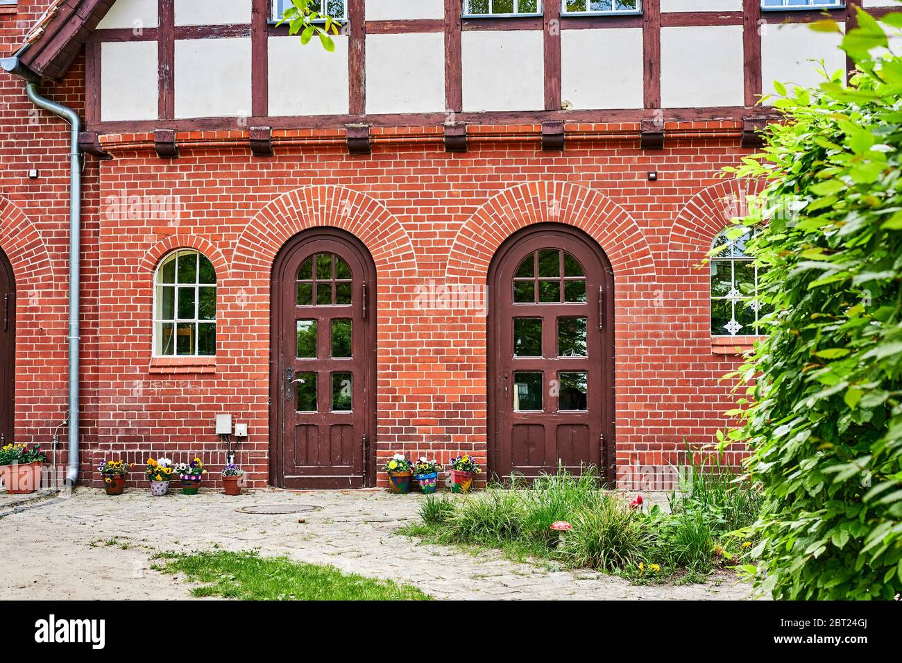 Former historic fire station with a brick facade and half-timbering in ...