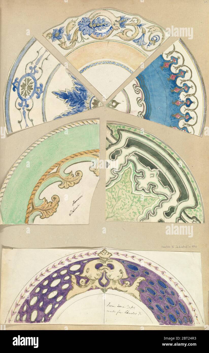 Seven Designs for Decorated Plates, 1845-55 Stock Photo - Alamy