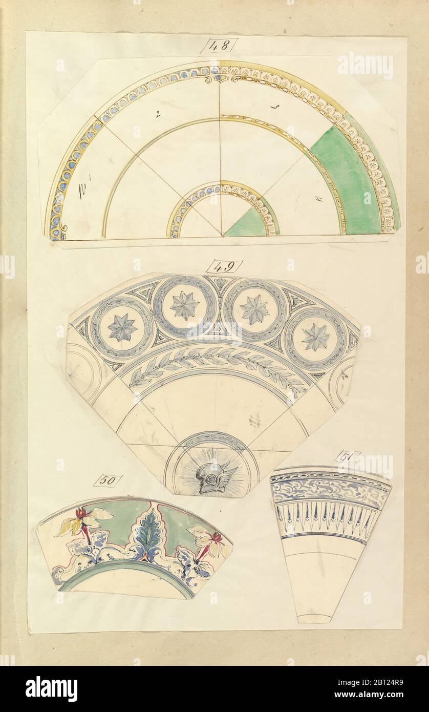 Seven Designs for Decorated Plates, 1845-55 Stock Photo - Alamy