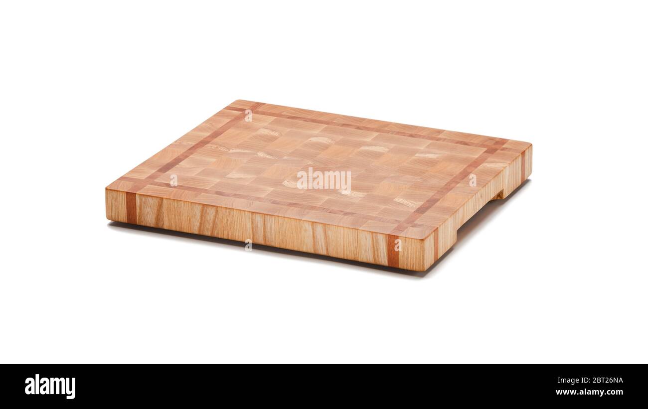Cutting Board. Wooden end grain block cutting board isolated on white ...