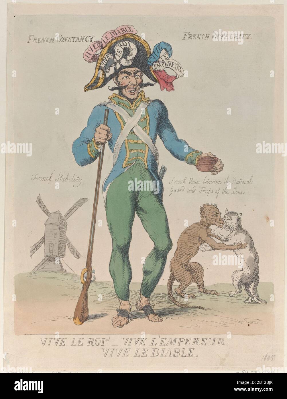 Vive Le Roi! Vive L'Empereur. Vive Le Diable., April 12, 1815 Stock ...