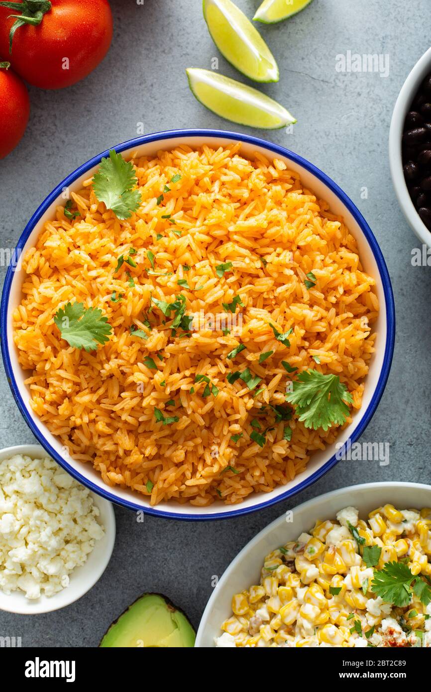 Mexican rice with tomatoes Stock Photo - Alamy