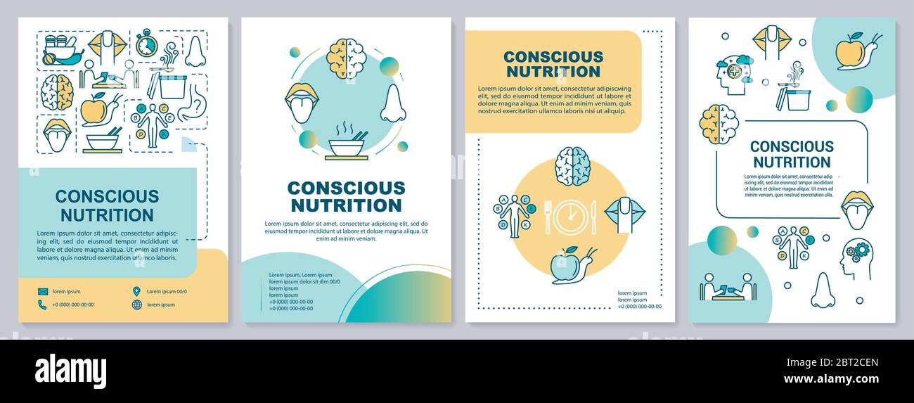 Conscious nutrition brochure template. Mindful eating. Flyer, booklet ...
