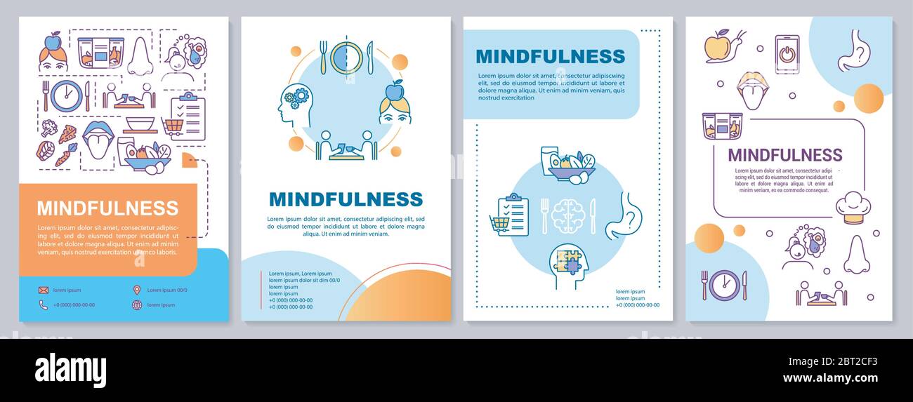 Eating mindfulness brochure template. Healthy nutrition habits. Flyer ...