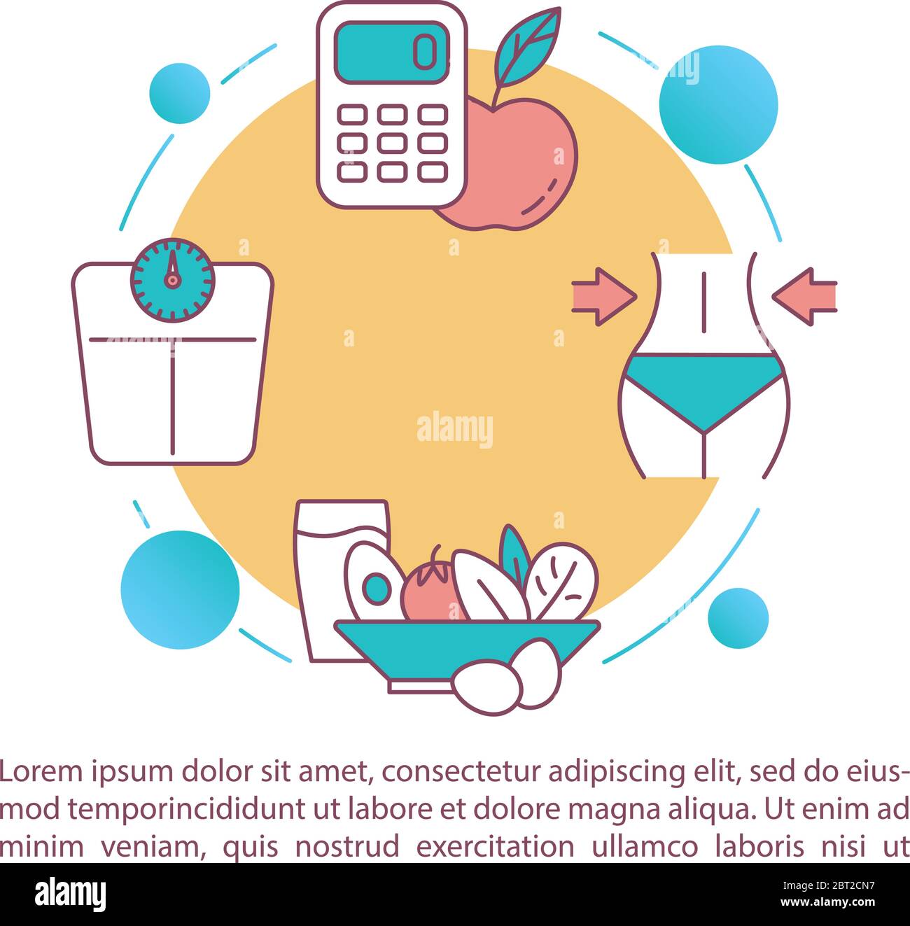 Diet concept icon with text. Healthy nutrition, eating schedule ...