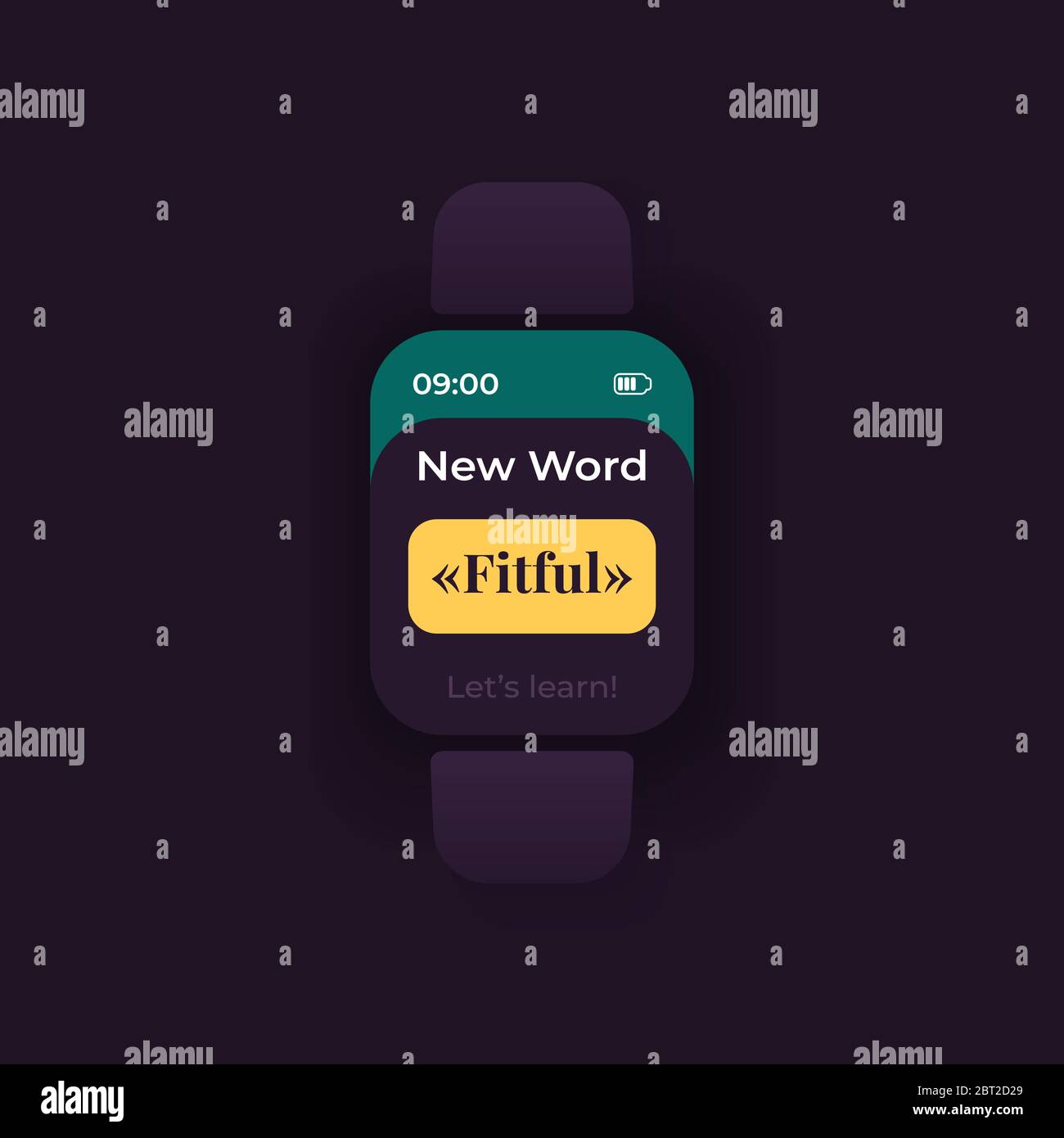 New word smartwatch interface vector template Stock Vector Image & Art - Alamy