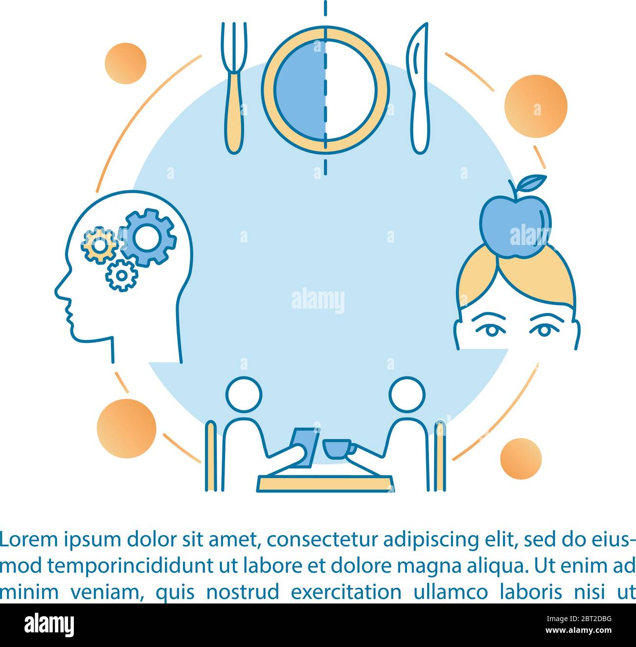 Eating place concept icon with text. Nutrition mindfulness, food ...