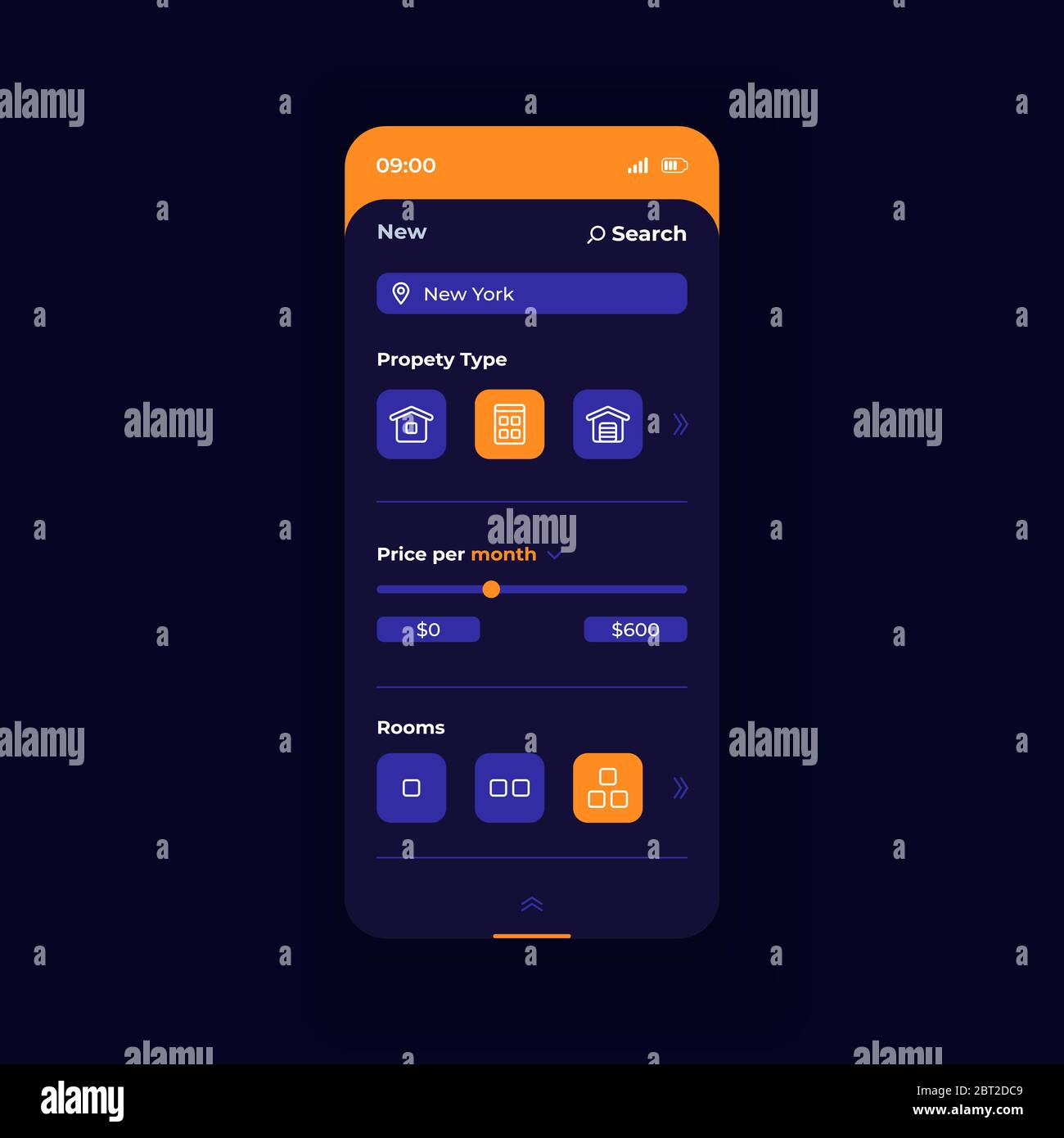 Buy property smartphone interface vector template Stock Vector Image ...