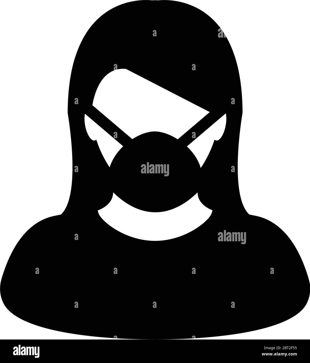 Virus mask icon vector person profile female avatar symbol for medical ...